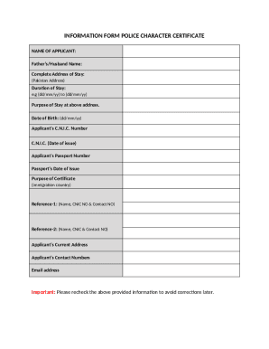 Fillable Online Police Character Certificate Karachi pdf form Download ...