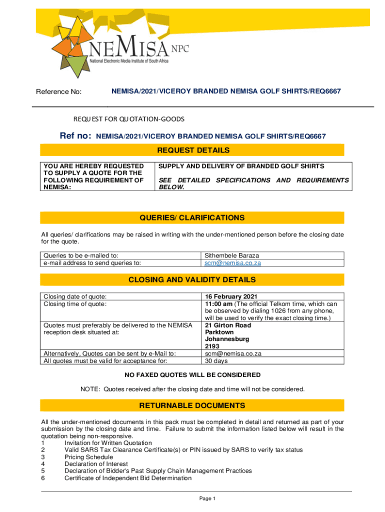 Fillable Online REQUEST FOR QUOTATION-GOODS Fax Email Print - pdfFiller