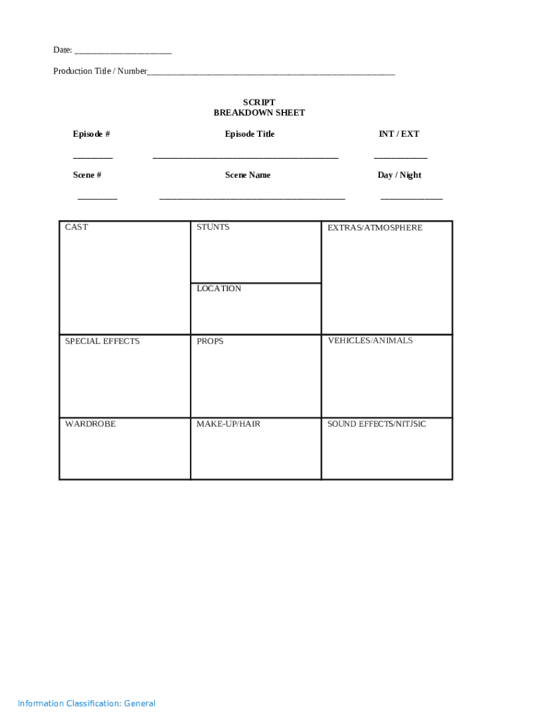 Breaking Down a Script (FREE Script Breakdown Sheets ... Doc Template ...