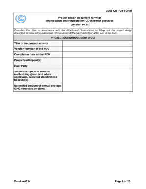 Fillable Online Guidelines for completing the project design document ...