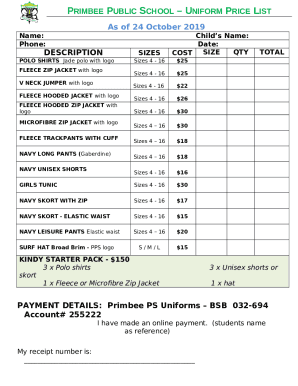 Primbee PS Unis Doc Template | pdfFiller