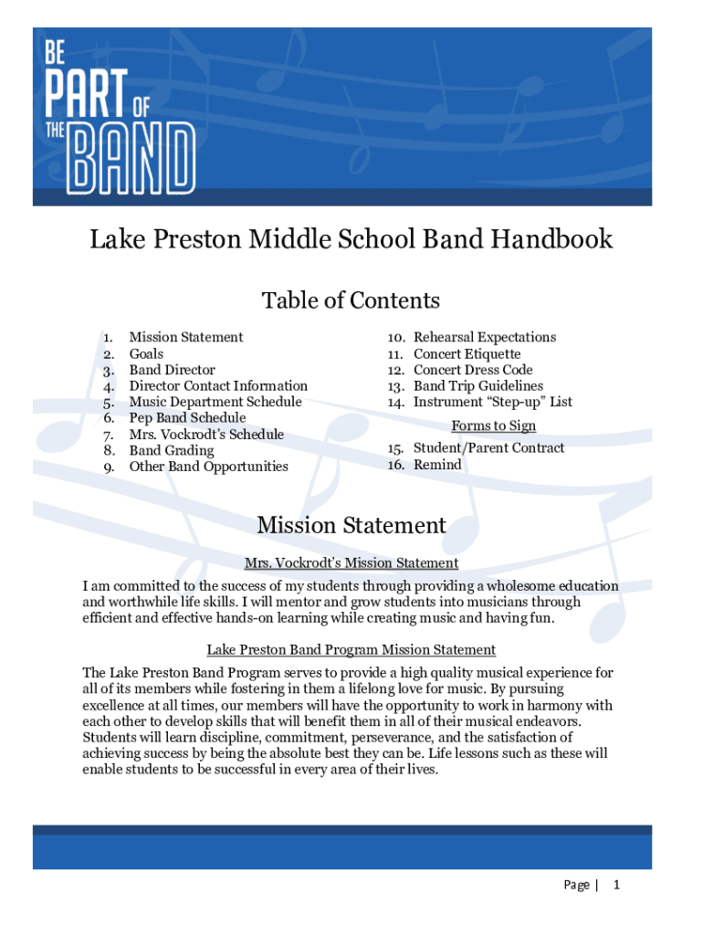 Fillable Online Land-O'-Lakes-High-School-Band-Handbook- ... Fax Email ...
