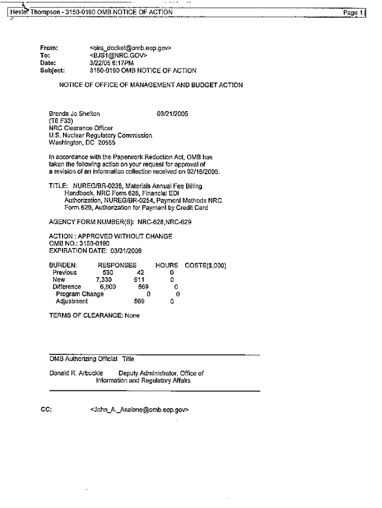 Fillable Online OMB-3150-0190, NUREG/BR-0238, Materials Annual Fee ...