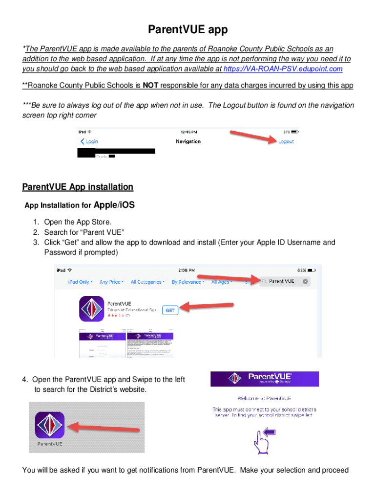 Fillable Online Parents & Students / ParentVUE Instructions and Login Fax Email Print - pdfFiller