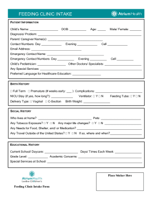 Fillable Online Pediatric Patient Forms - Levine's Children's Fax Email ...