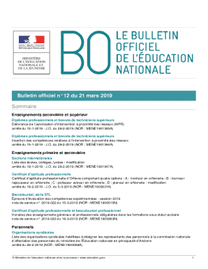 Remplissable En Ligne Le Bulletin officiel de l'ducation nationale, de ...