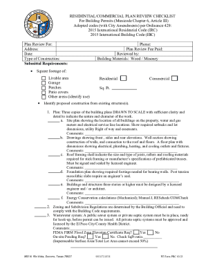 Fillable Online residential/commercial plan review checklist Fax Email ...