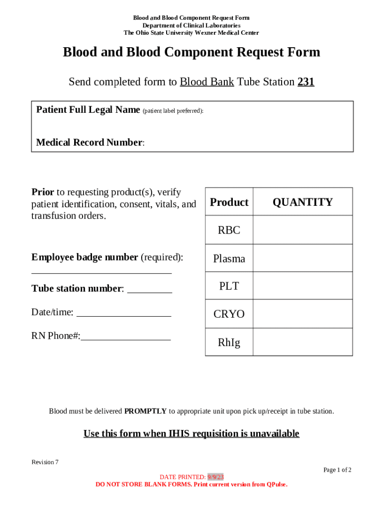Step-by-Step Master's Guide to Blood Transfusions Doc Template | pdfFiller