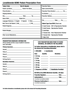 Fillable Online () Patient Prescription Form Fax Email Print - pdfFiller
