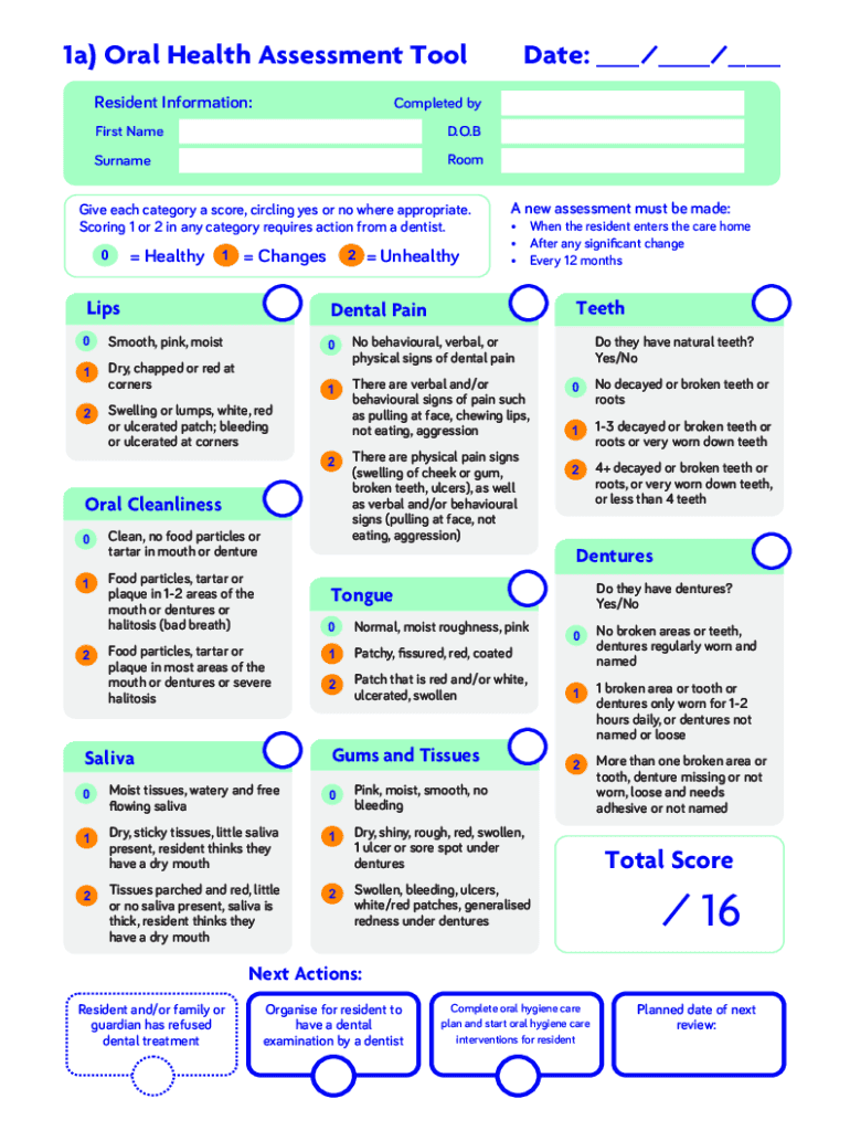 Fillable Online Oral Health Assessment of Older Adults: The Kayser ...
