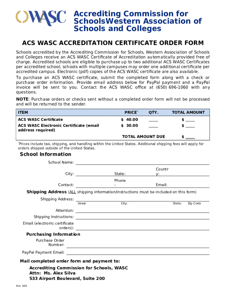 WASC ACCREDITATION STAMP Doc Template | pdfFiller
