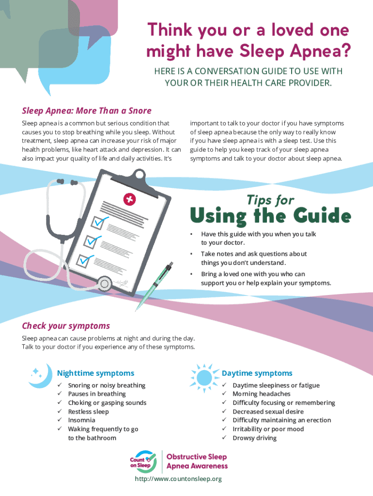 Fillable Online Sleep apnea and snoring: 8 warning signs to look for ...