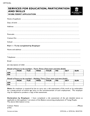 Fillable Online Work Permits / Work Experience Education Fax Email ...