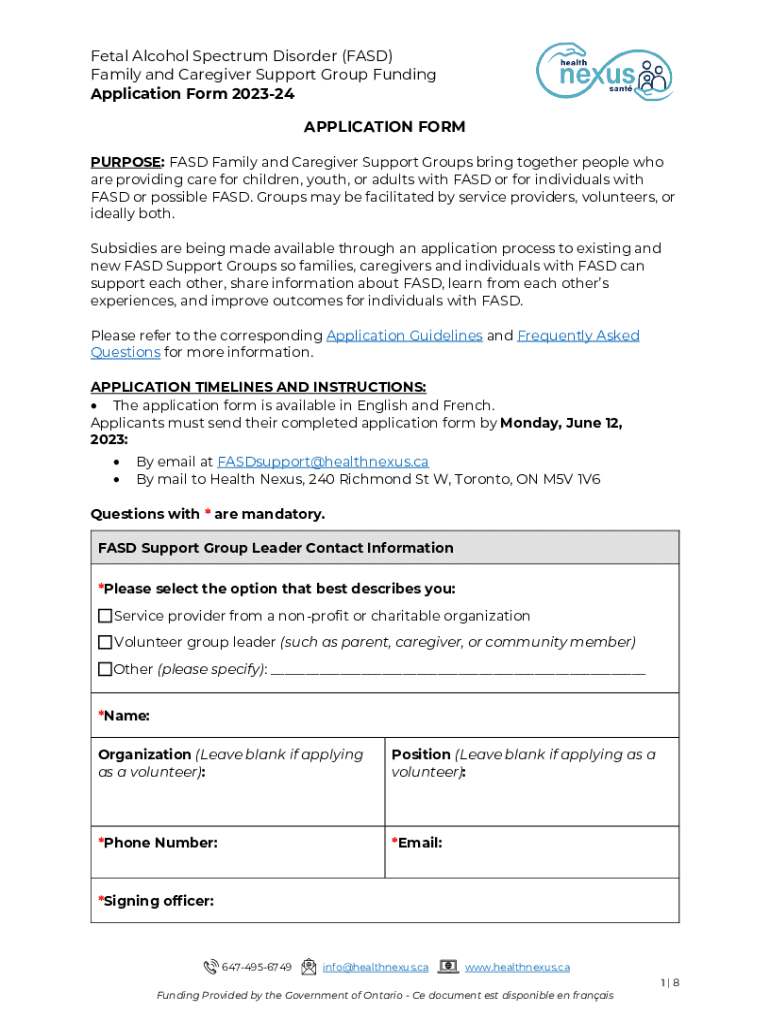 Fillable Online Fetal Alcohol Spectrum Disorder (FASD) Family and ...