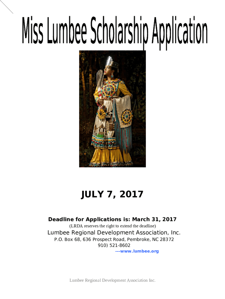 Teen Miss Lumbee Pageant Application - Studylib Doc Template | pdfFiller
