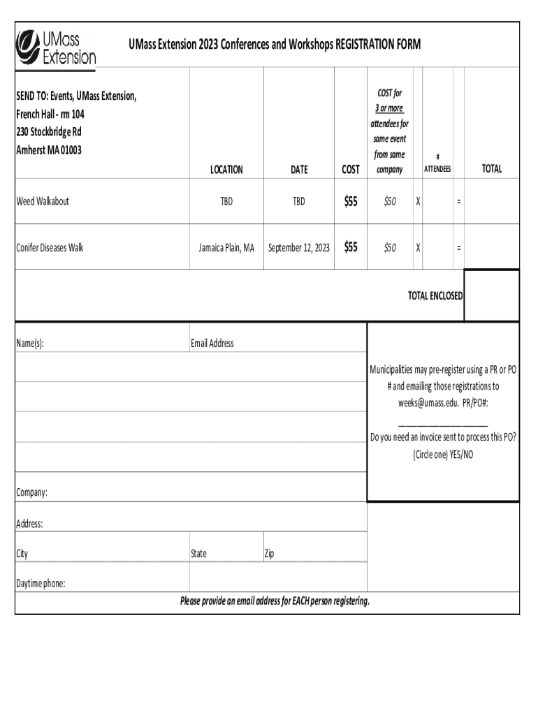 Fillable Online ag umass Registration form all purpose 2023 revised ...