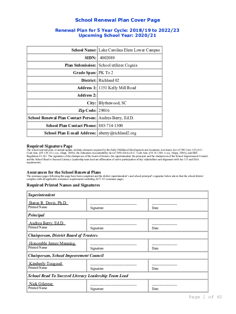 Fillable Online School District Five names new principal for Lake Murray ... Fax Email Print ...