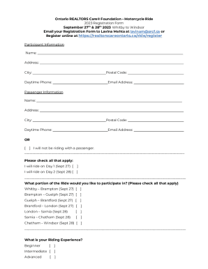 Fillable Online Bike Ride Registration Form 2022.doc Fax Email Print ...