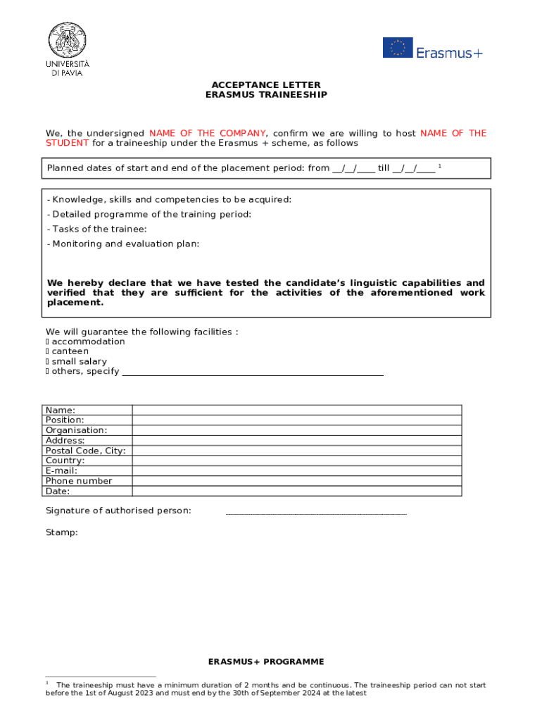 Apply for a traineeship abroadInstructions for students Doc Template | pdfFiller