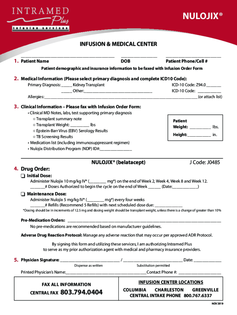 Fillable Online (belatacept) for injection, for intravenous use Fax ...