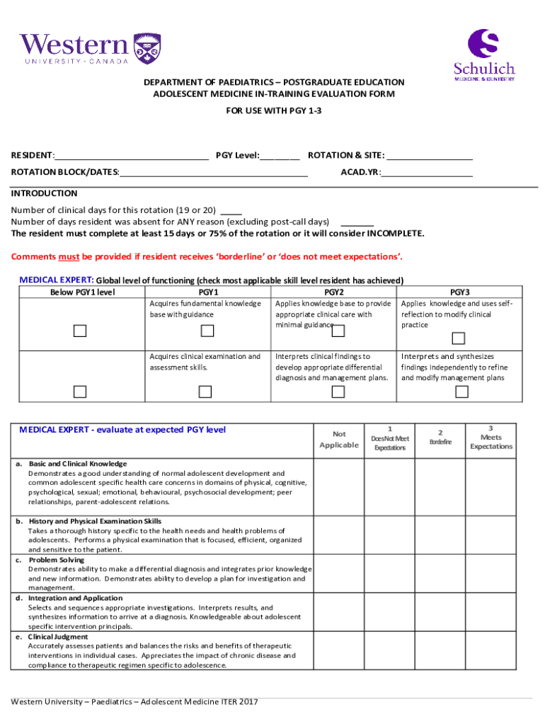 Fillable Online Effect of an adolescent medicine rotation on pelvic ... Fax Email Print - pdfFiller
