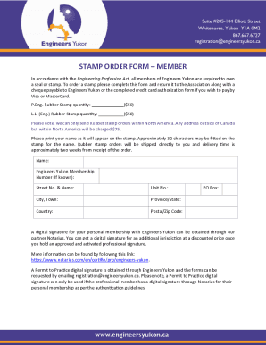 Fillable Online Member Rubber Stamp Order Form Fax Email Print - pdfFiller
