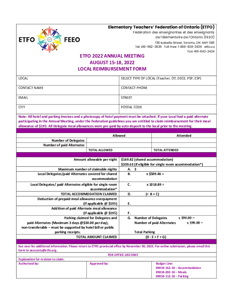 Fillable Online Fillable Online etfo Elementary Teachers Federation of ...