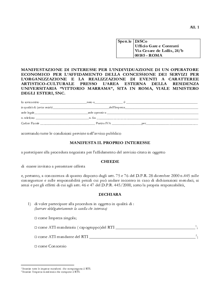 Compilabile Online ALL. 1 Io sottoscritto nato a il In qualit di ...