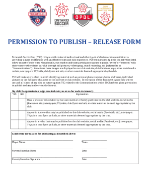 Fillable Online PERMISSION TO PUBLISHRELEASE FORM Fax Email Print ...