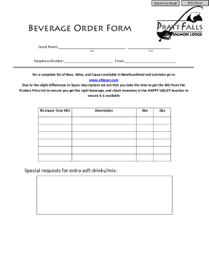 Fillable Online Beverage order form template for Google Forms Fax Email ...