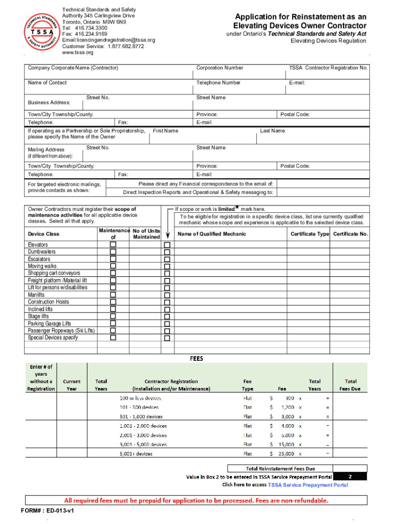 Fillable Online Technical Standards and Safety Fax Email Print - pdfFiller