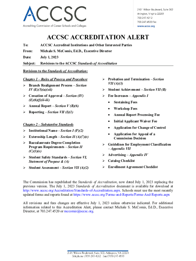 Fillable Online ACCSC Accredited Institutions and Other Interested Parties ... Fax Email Print ...