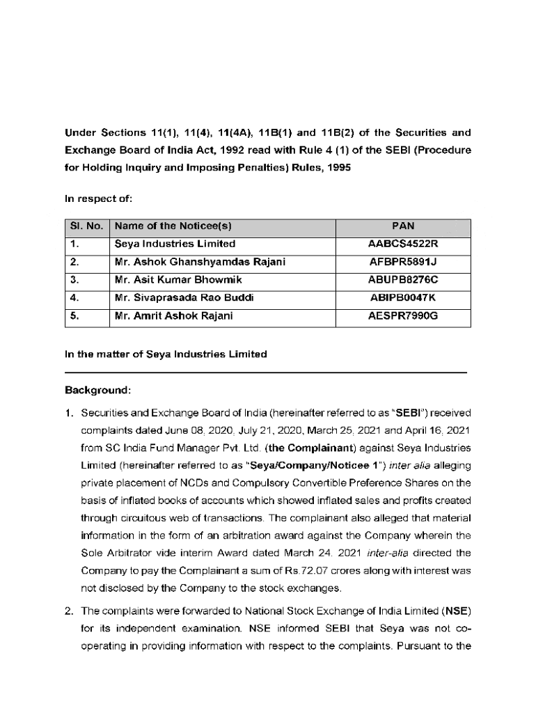 Fillable Online Under Sections 11(1), 11(4), 11 (4A), 11B(1) and 11B(2 ...