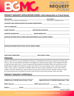 Fillable Online BGMC Project Request Form Fax Email Print - pdfFiller
