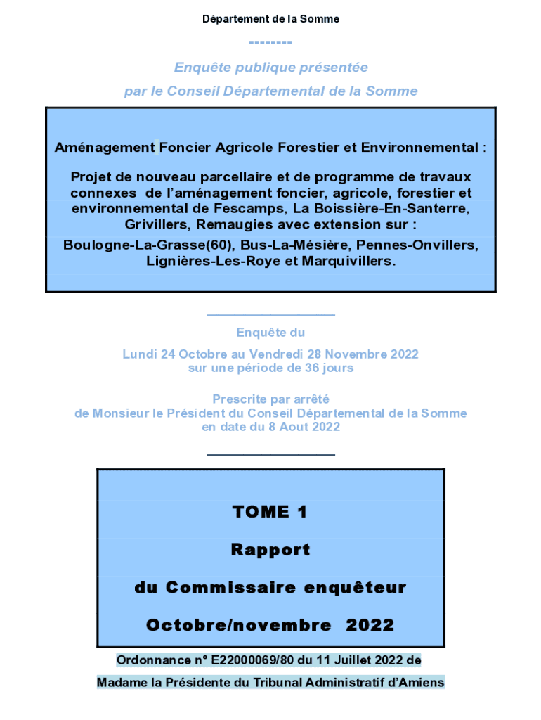 Remplissable En Ligne Avis sur le projet d'amnagement foncier agricole et ... Fax Email Imprimer ...