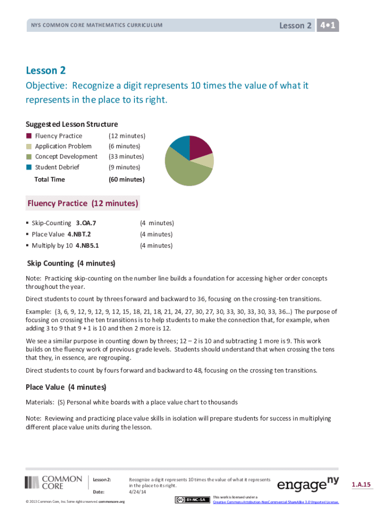 Fillable Online Recognize a digit represents 10 times the value of what ...