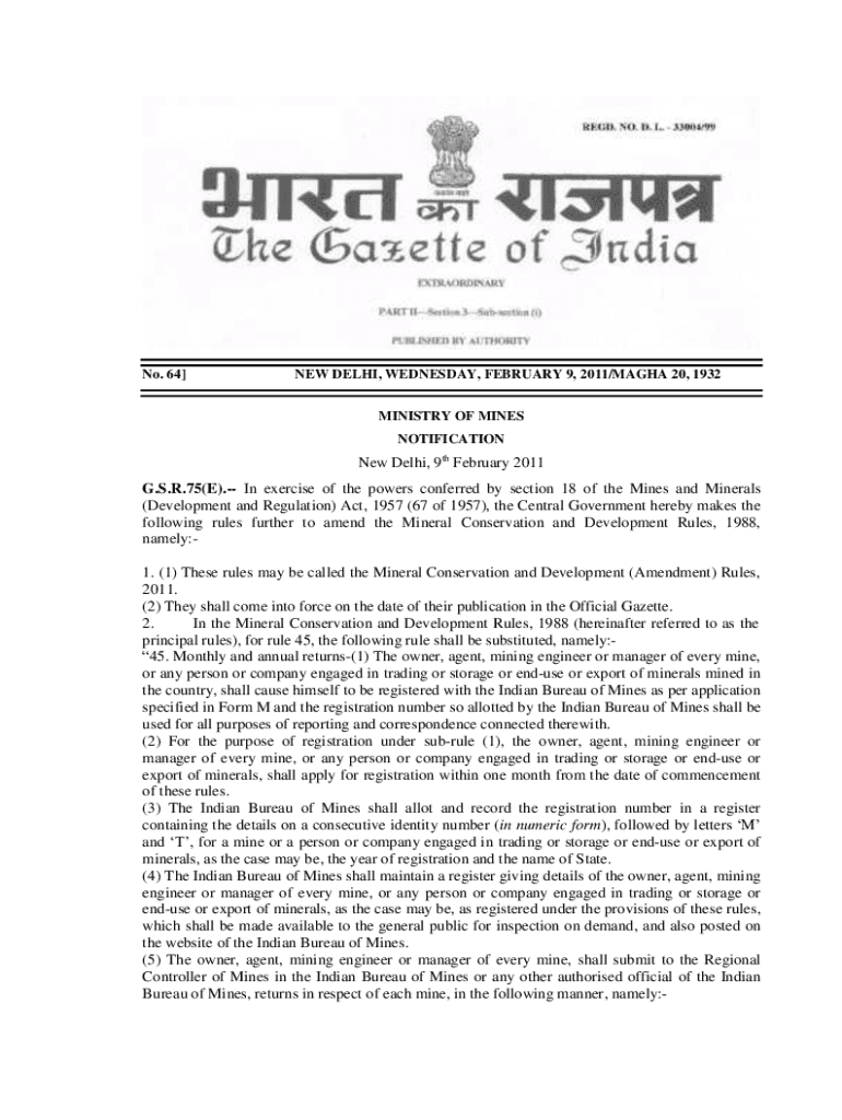 Fillable Online TO BE PUBLISHED IN THE GAZETTE OF INDIA EXTRAORDINARY ...