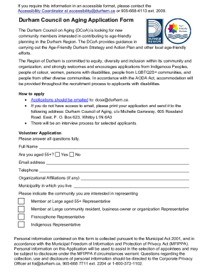 Fillable Online Durham Council on Aging Application Form Fax Email ...