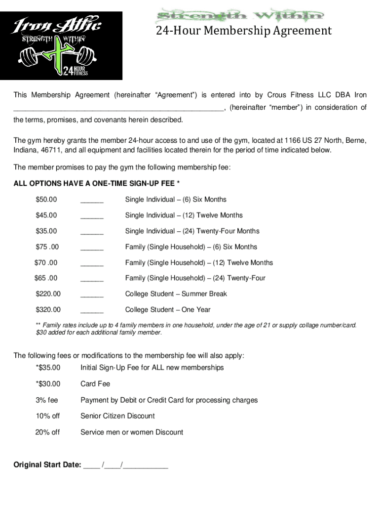 Fillable Online Drafting a gym membership agreement Fax Email Print ...