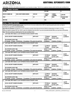 Fillable Online benefitoptions az Instructions: Use this to add ...