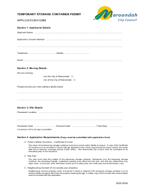 Fillable Online temporary-storage-container-permit-application-form ...