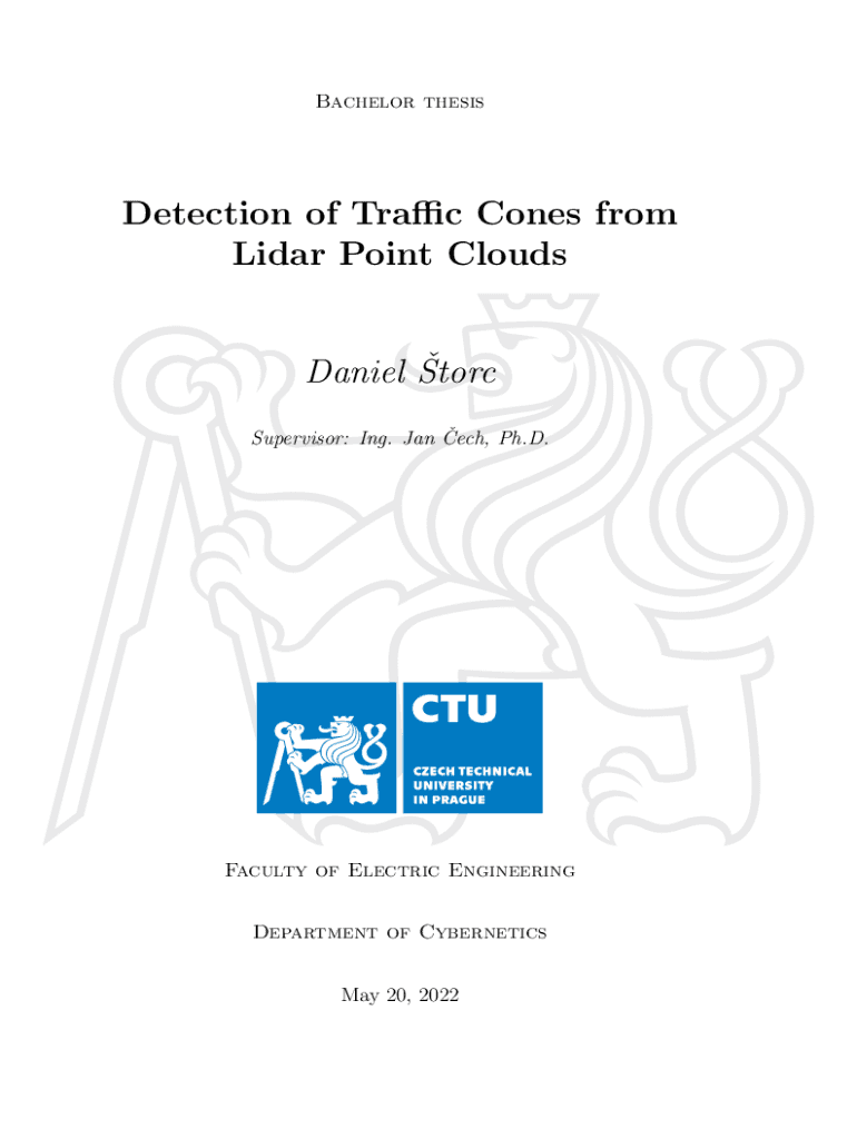 Fillable Online dspace cvut Detection of Traffic Cones from Lidar Point ...