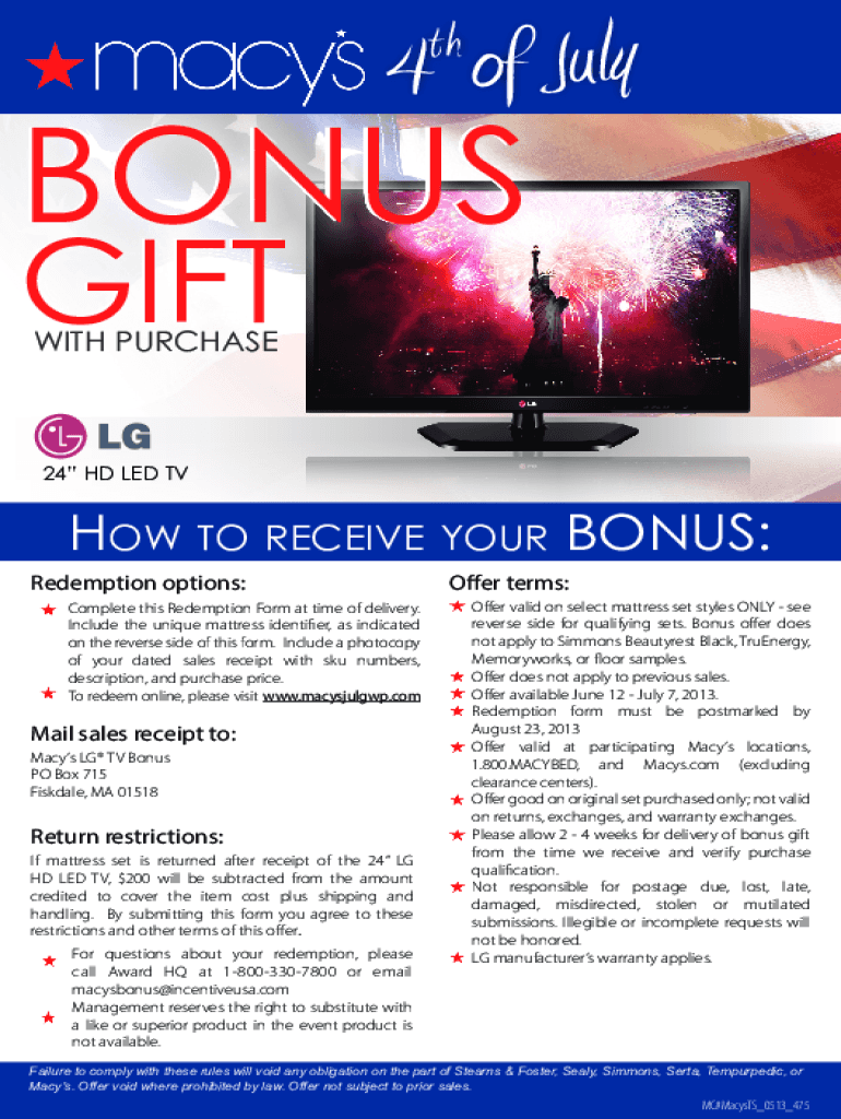 Fillable Online 4 thof July Fax Email Print - pdfFiller