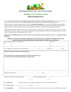 Fillable Online Absence-Request-Form Fax Email Print - pdfFiller
