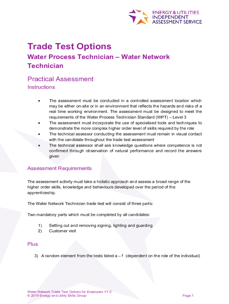 Fillable Online Apprentice Guide to End Point Assessment (EPA) Water ... Fax Email Print - pdfFiller