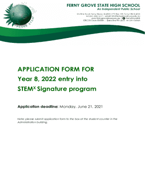 Fillable Online fernygroveshs eq edu APPLICATION FORM FOR Year 8, 2022 ...