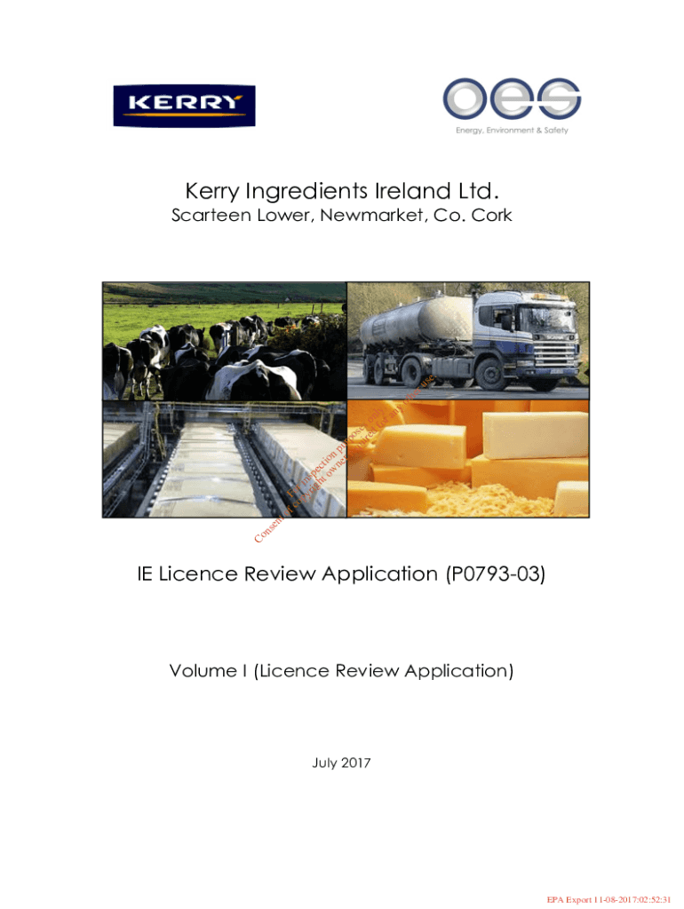 Fillable Online Kerry Ingredients Ireland Ltd Fax Email Print - pdfFiller
