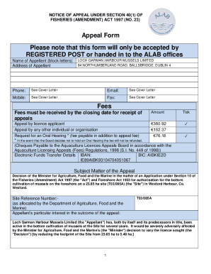 Fillable Online NOTICE OF APPEAL UNDER SECTION 40(1) OF Fax Email Print ...