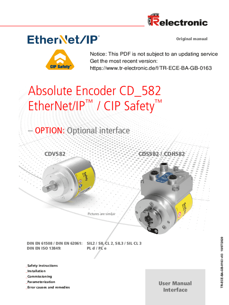 Fillable Online Absolute Encoder CD582 EtherNet/IP / CIP Safety Fax ...