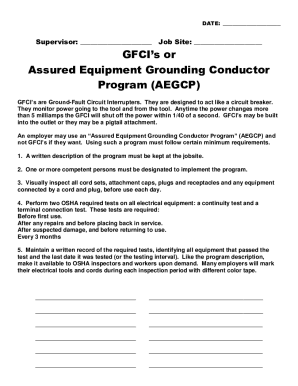 Fillable Online GFCI's or Assured Equipment Grounding Conductor ... Fax ...